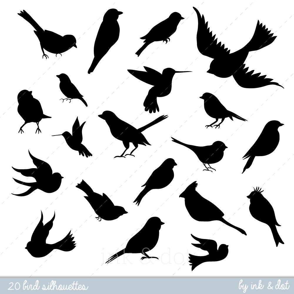 Sitting Bird Silhouette Vector