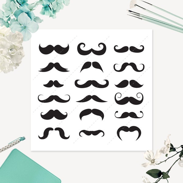Mustache Clip Art - Etsy