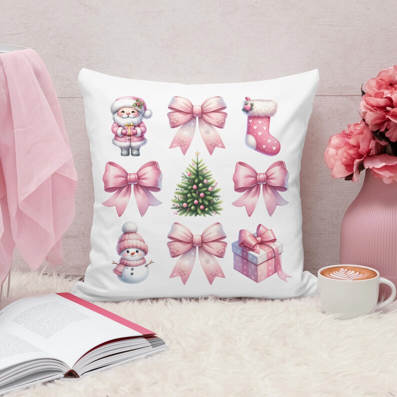 Coquette Bows Christmas Clip Art, Cute Coquette, Christmas Collage Png ...