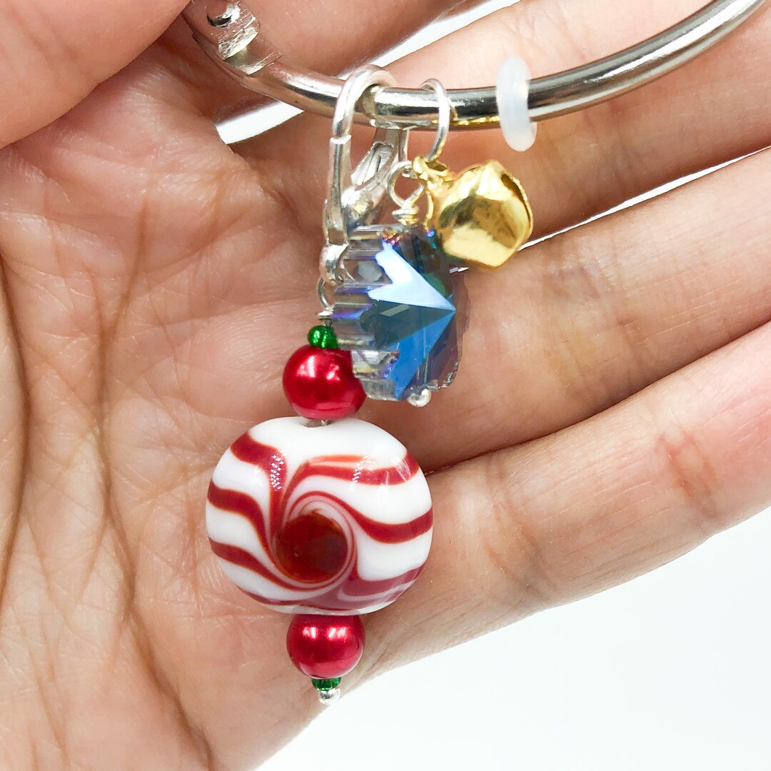 Peppermint Candy Floss Ring / Thread Keeper / Scissor Fob / Thread Drop ...