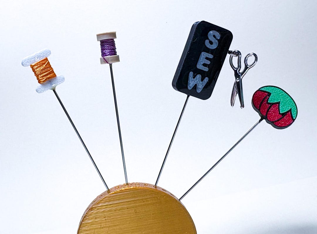 Decorative Sewing Pin Set, Pick Your Own Color Spool and Floss Bobbin ...