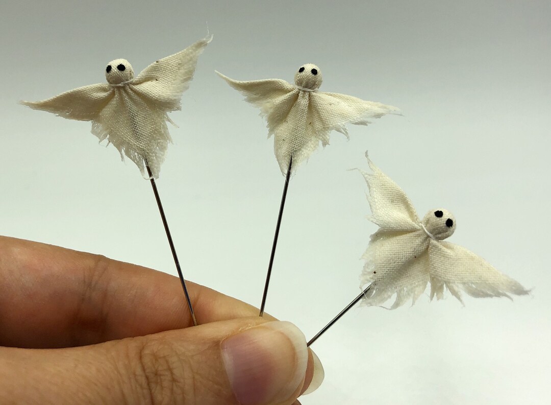 4 Pc Little Ghosties Decorative Sewing Pins, Ghost Pins, Cross Stitch ...
