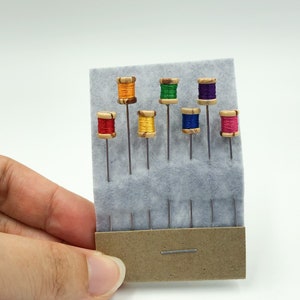 7 Pc Rainbow Colors Mini Thread Spool Decorative Sewing Pins - Etsy