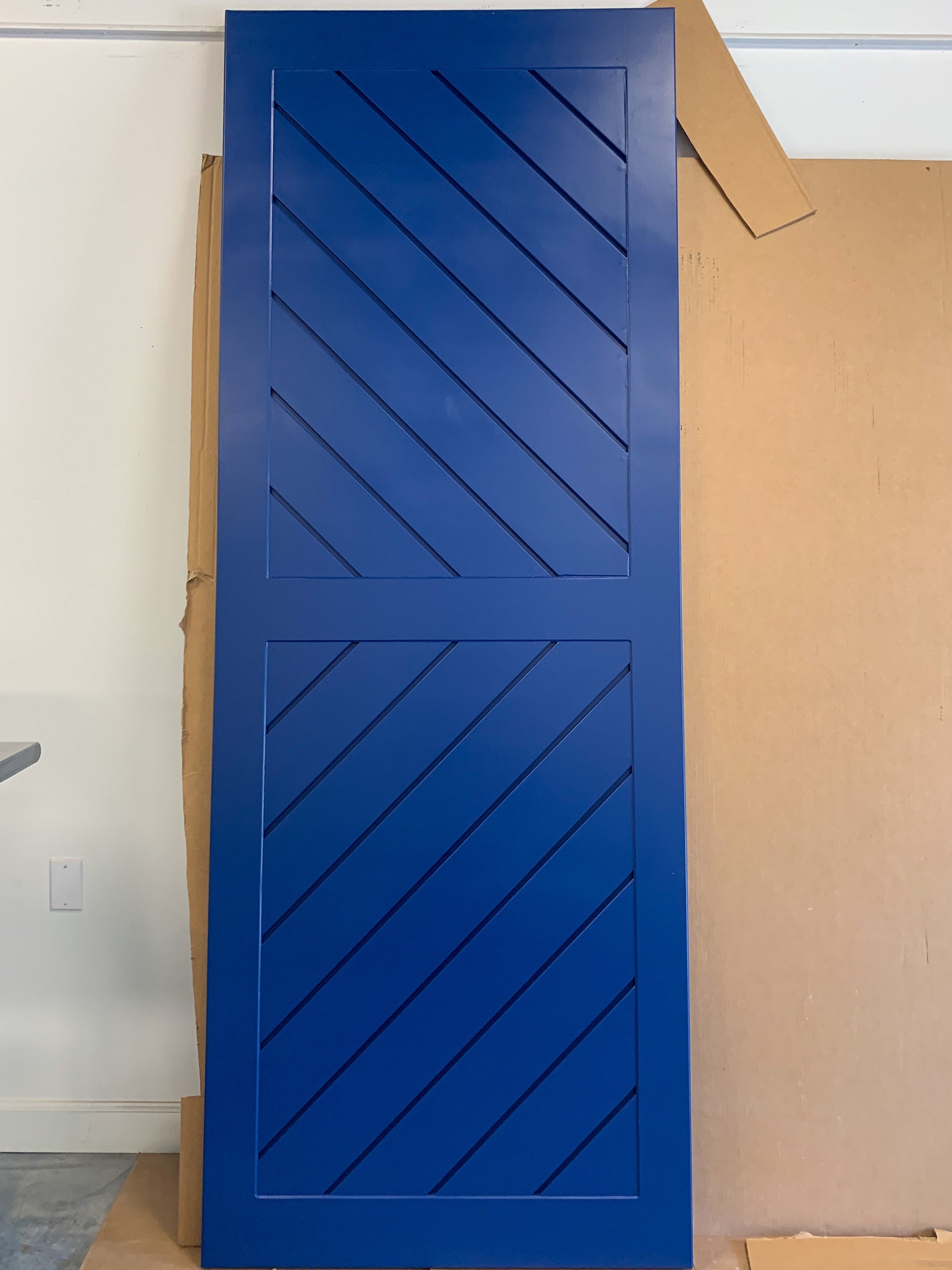Chevron Panel Barn Door Modern Chevron Panel Door | Etsy