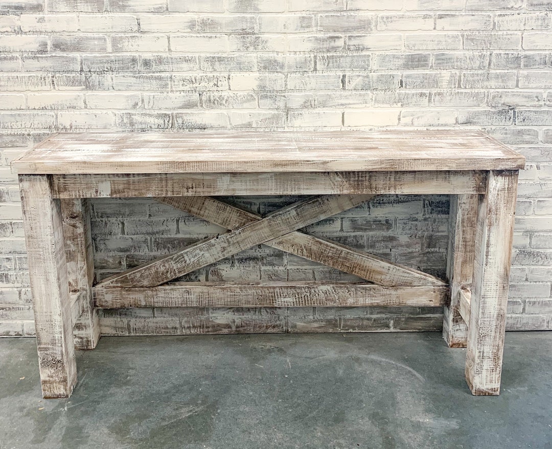 Custom Farmhouse Console Table, Barn Door Finish - Etsy