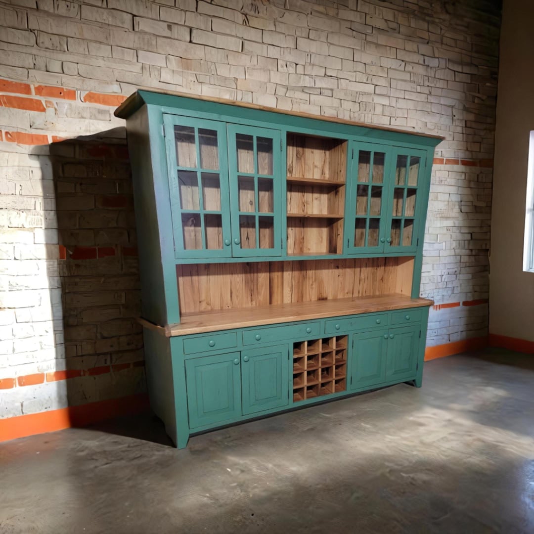 Farm House Hutch,barnwood Farmhouse Stepback Hutch,farm Hutch, China ...