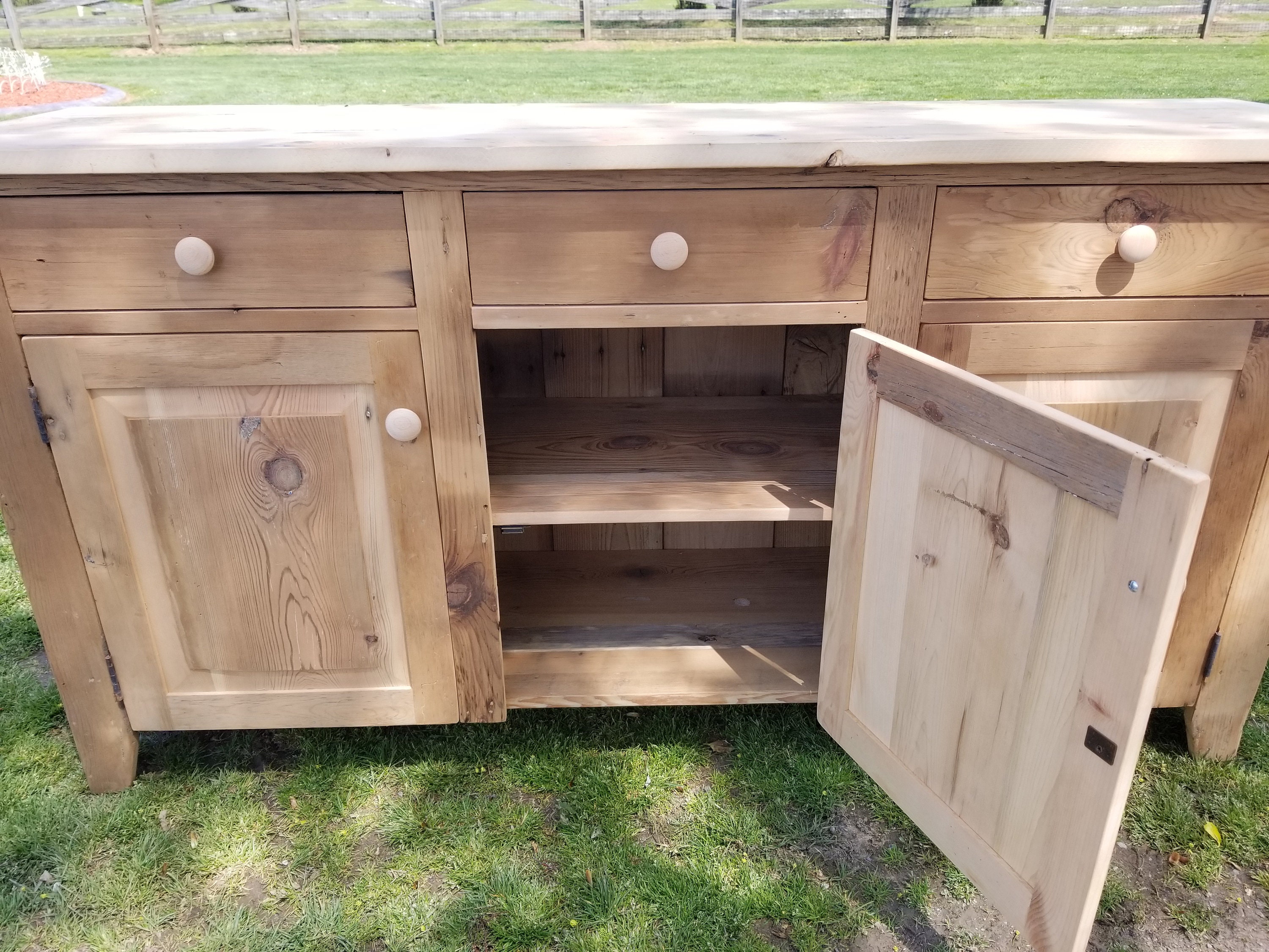 5ft Reclaimed Barnwood Buffet Unfinished Side Board Buffet - Etsy