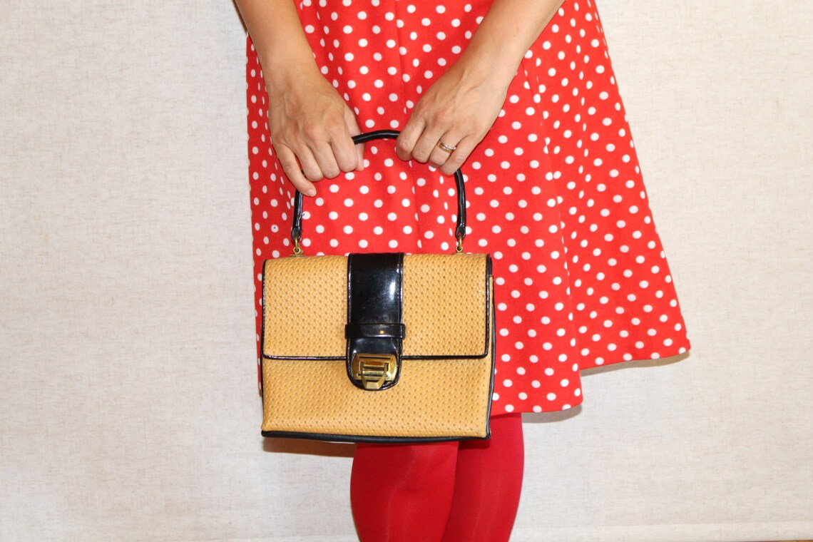 Vintage Handbag Small Retro Handbag Beige Cocktail Bag Retro - Etsy UK