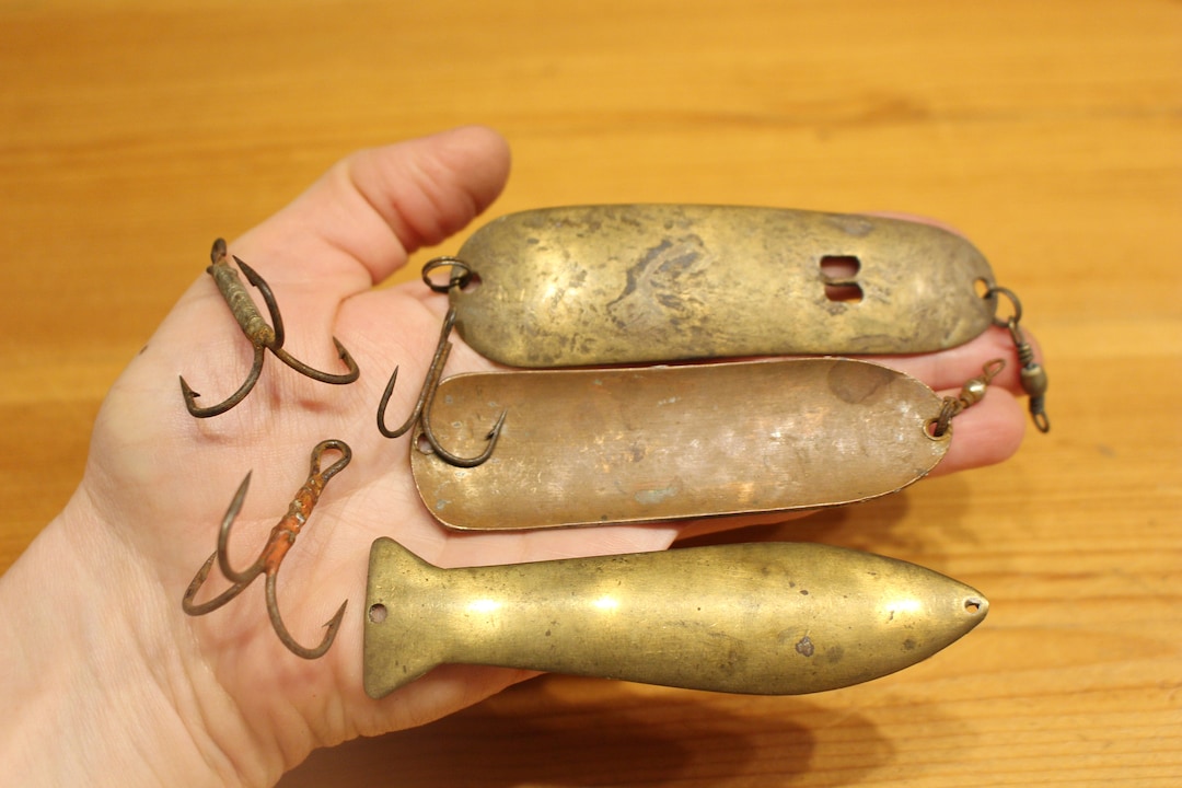 LARGE Handmade BRASS and Copper Lures Vintage Handmde Fishing Lures ...