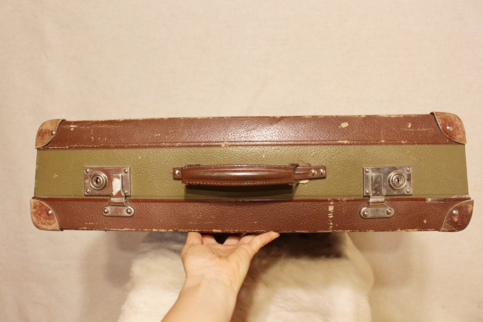 Vintage Suitcase Luggage Bag Soviet Suitcase 60s Rustic - Etsy