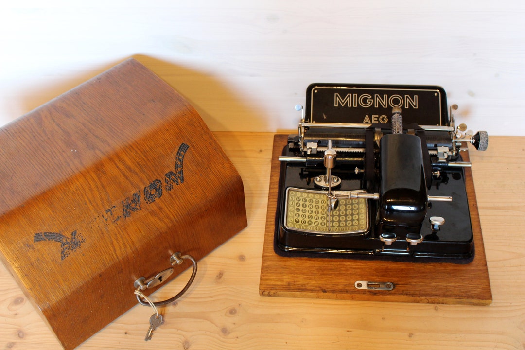 Rare WORKING Typewriter AEG MIGNON Model 4 Antique Typerwriter Vintage ...