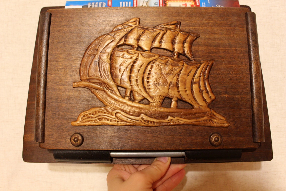 Antique Magazine Holder Embossed Sailing Ship Newspaper Holder | Etsy