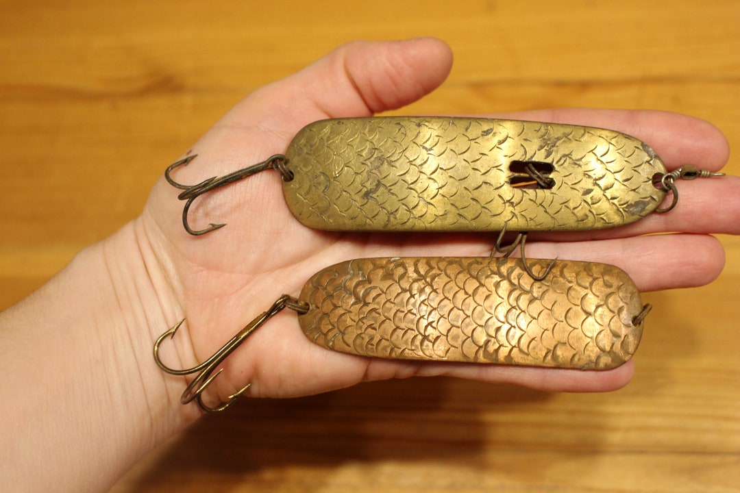 LARGE Handmade BRASS and COPPER Lures Vintage Handmade Fishing Lures ...