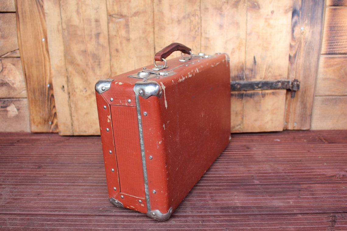 Soviet vintage suitcase Luggage bag Soviet suitcase 50s Rustic | Etsy