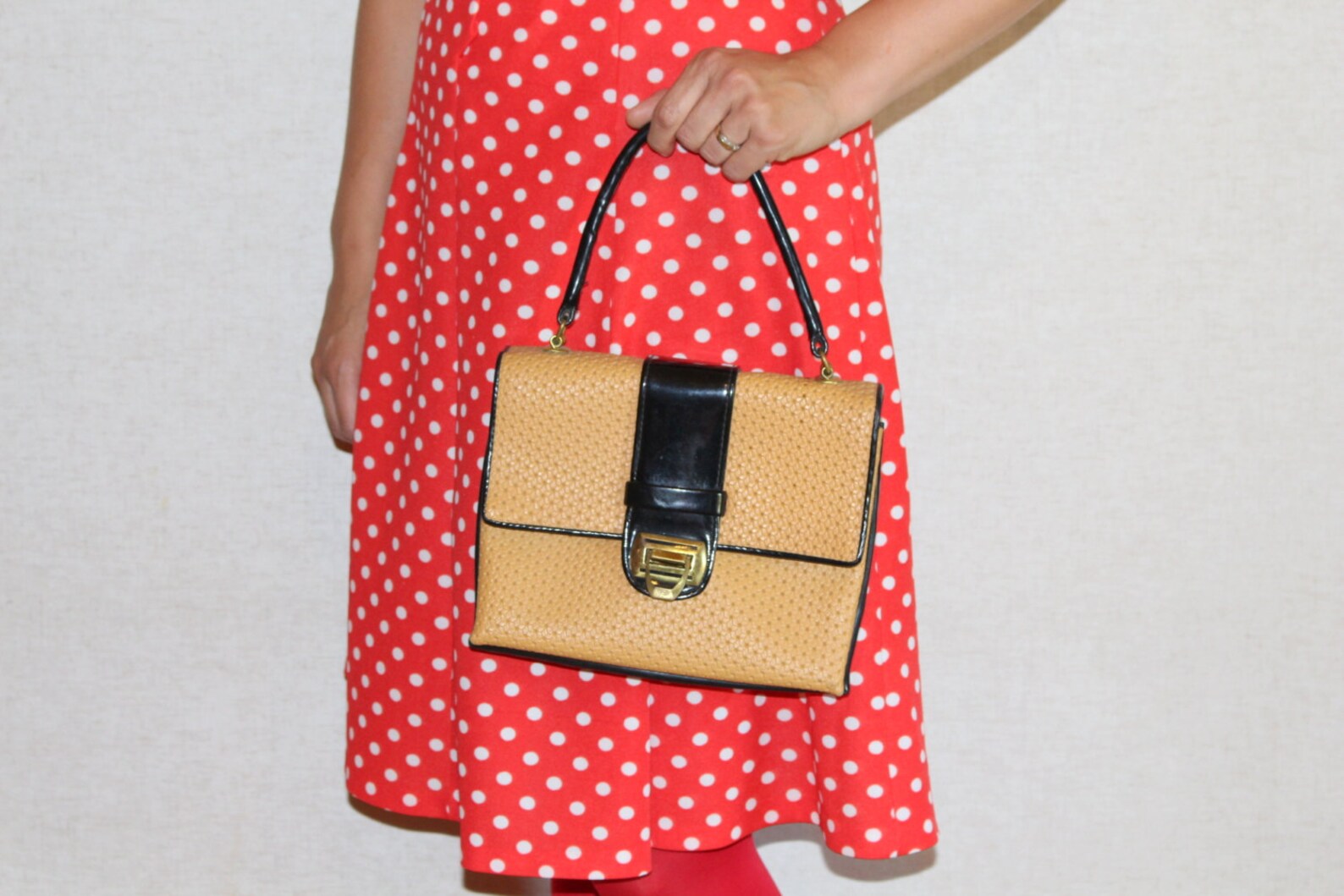 Vintage Handbag Small Retro Handbag Beige Cocktail Bag Retro - Etsy UK