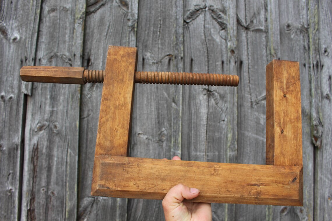 Antique Wooden Clamp Screw Clamp Large Vintage Clamp | Etsy