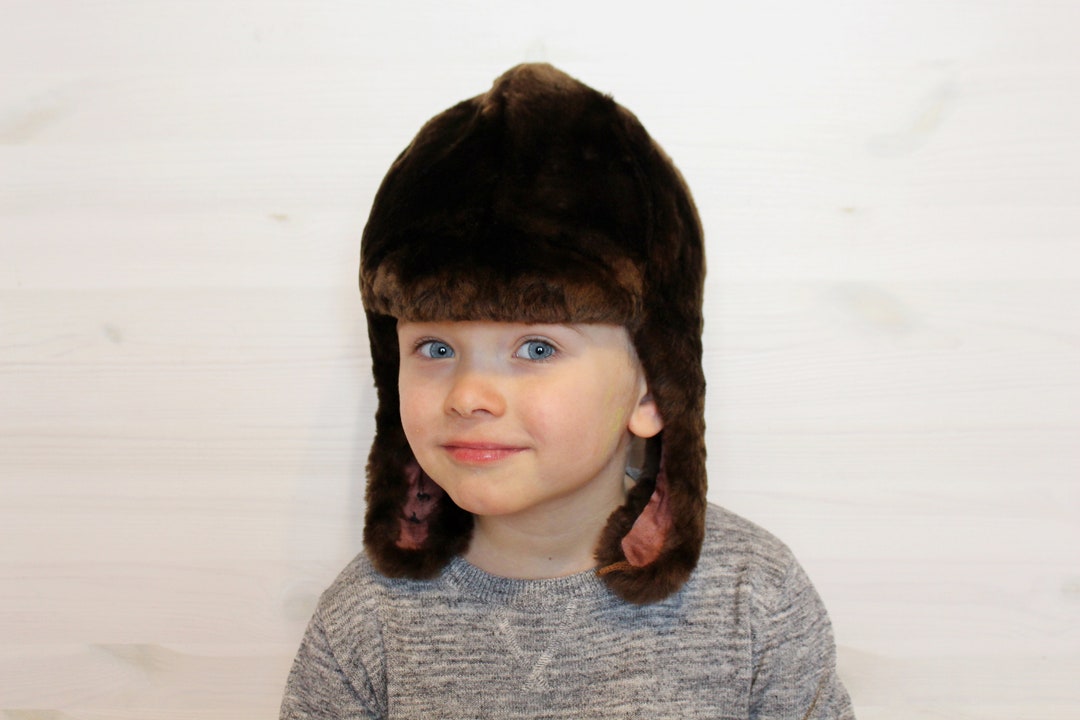 Kids Sheepskin Hat Vintage Toddlers Real Fur Hat in Superb - Etsy