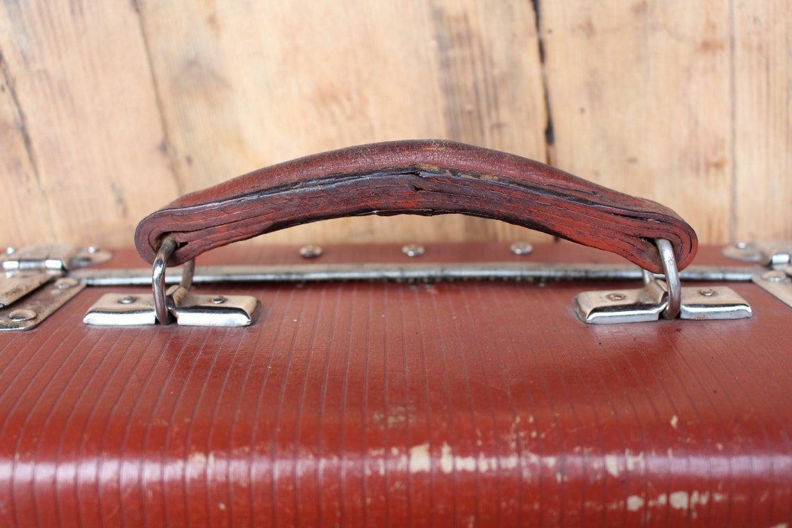 Soviet vintage suitcase Luggage bag Soviet suitcase 50s Rustic | Etsy