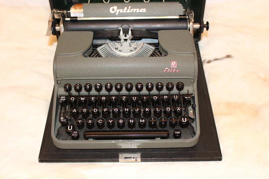 SUPERBLY WORKING Typewriter Optima Elite Vintage Typewriter QWERTZ ...