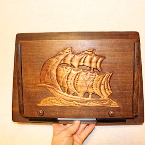 Antique Magazine Holder Embossed Sailing Ship Newspaper Holder Solid ...