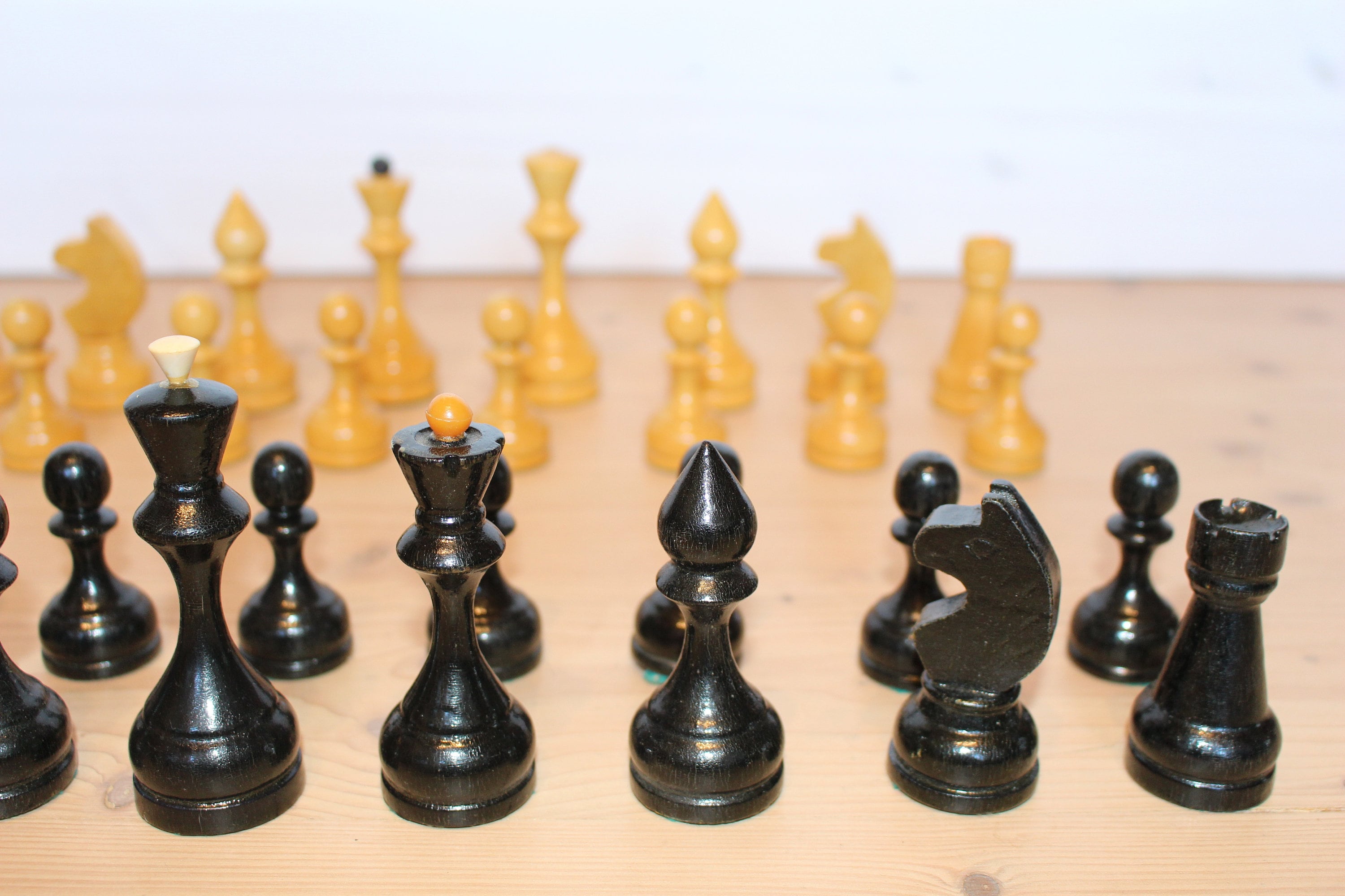 GROßE Schachfiguren König 4.1 " Sowjetischer Vintage Schachmann VOLL ...