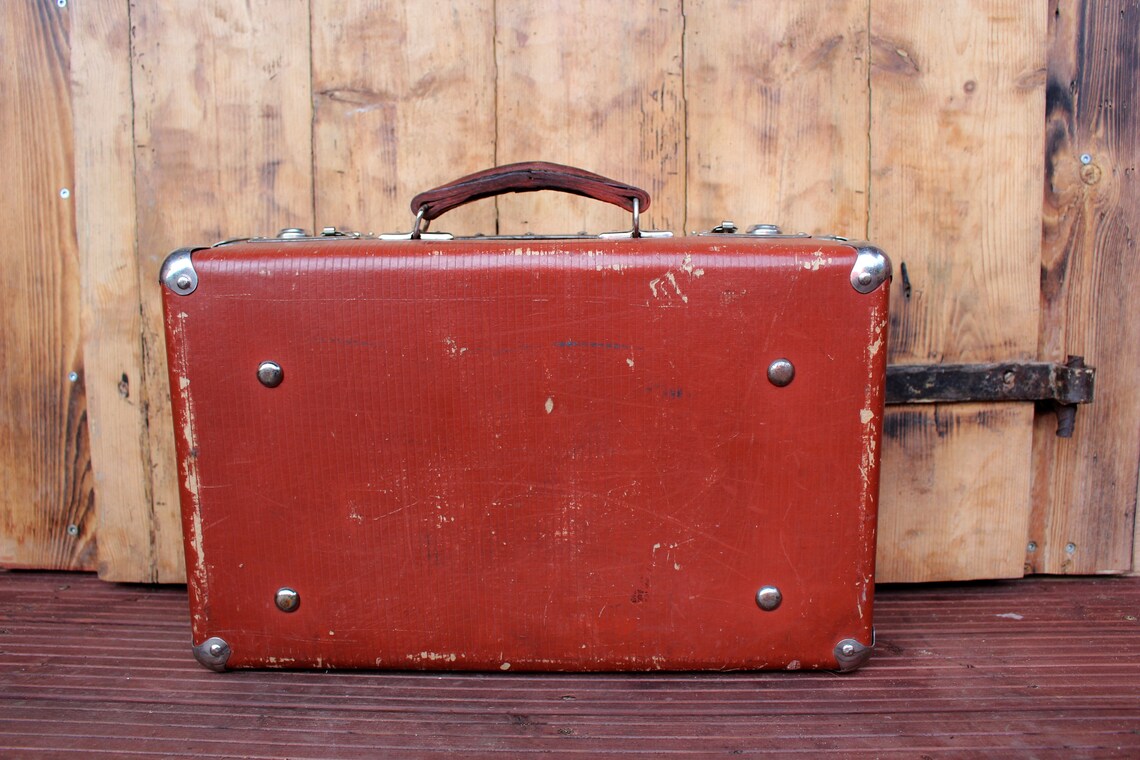 Soviet vintage suitcase Luggage bag Soviet suitcase 50s Rustic | Etsy