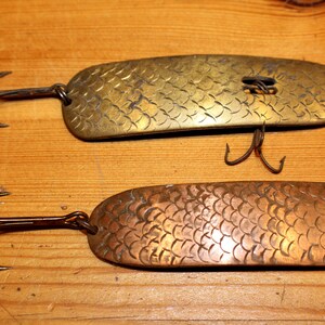 LARGE Handmade BRASS and COPPER Lures Vintage Handmade Fishing Lures ...
