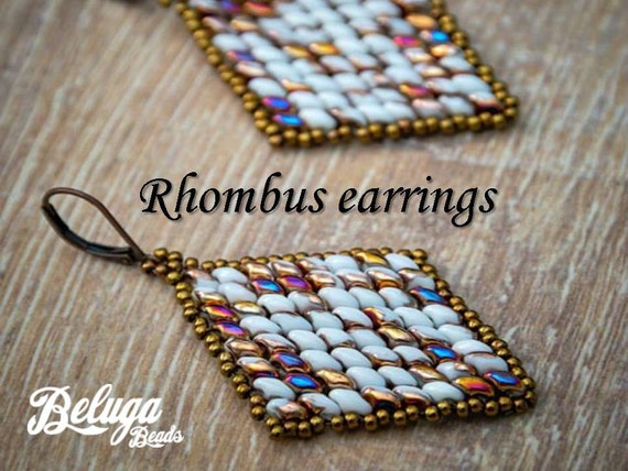 TUTORIAL of the rhombus Earrings Phase Photos | Etsy