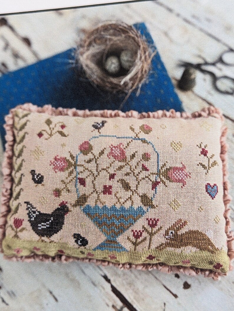 Spring Basket Pinkeep Pattern - Stacy Nash Designs - Chickens - Flowers ...