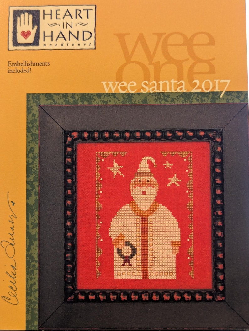 Wee Santa 2025 to 2010 Heart in Hand Cross Stitch Patterns - Choice - Etsy