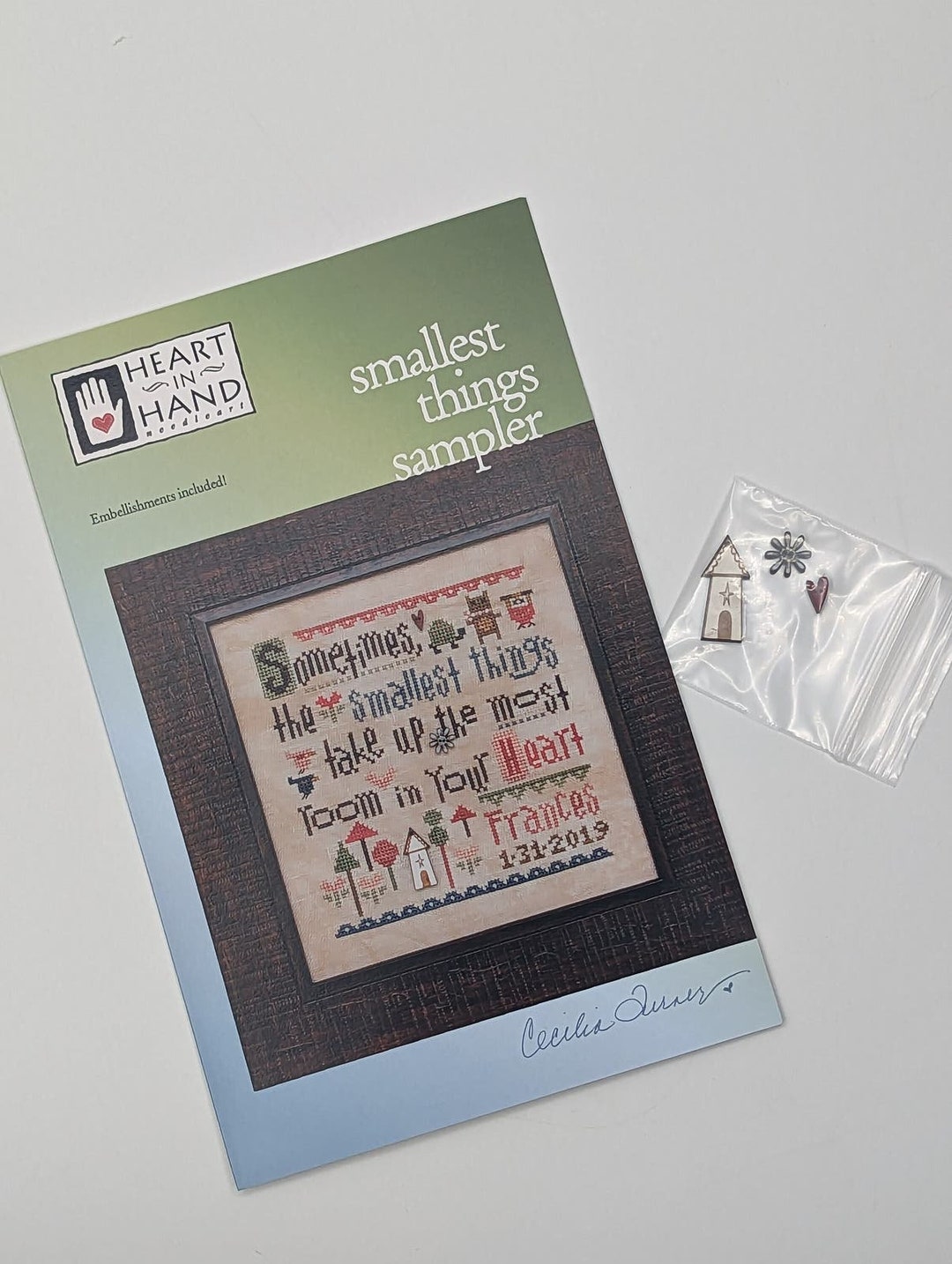 Smallest Things Sampler - A Heart in Hand Cross Stitch Pattern by ...