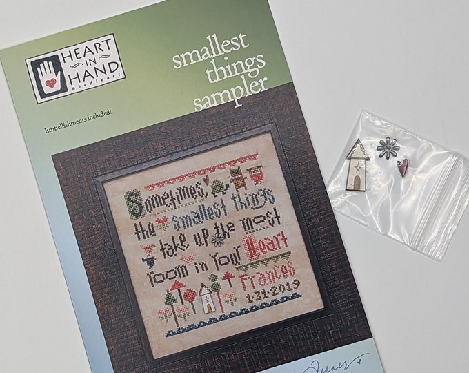 Smallest Things Sampler - A Heart in Hand Cross Stitch Pattern by ...