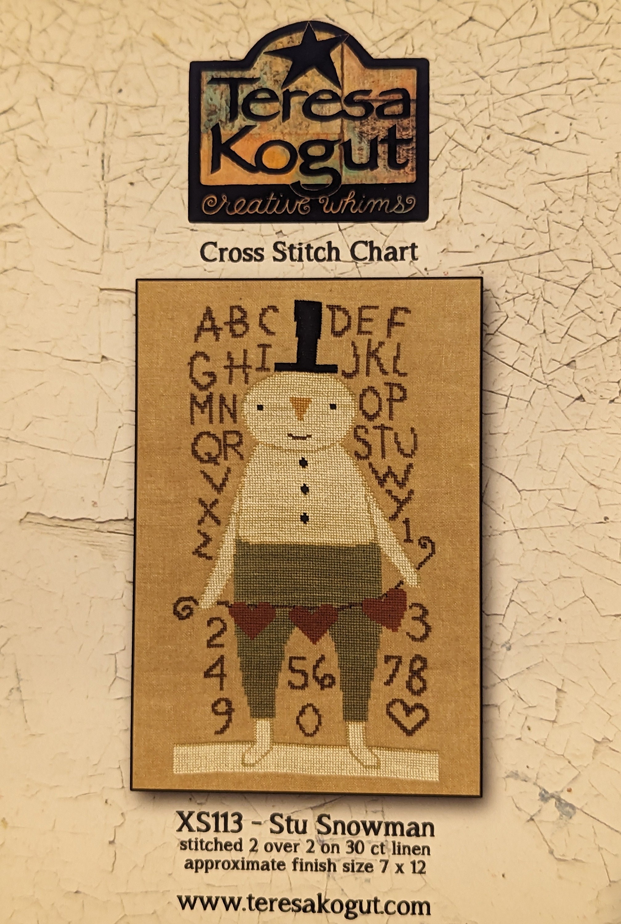 Stu Snowman Cross Stitch Pattern Teresa Kogut Creative Whims Primitive ...