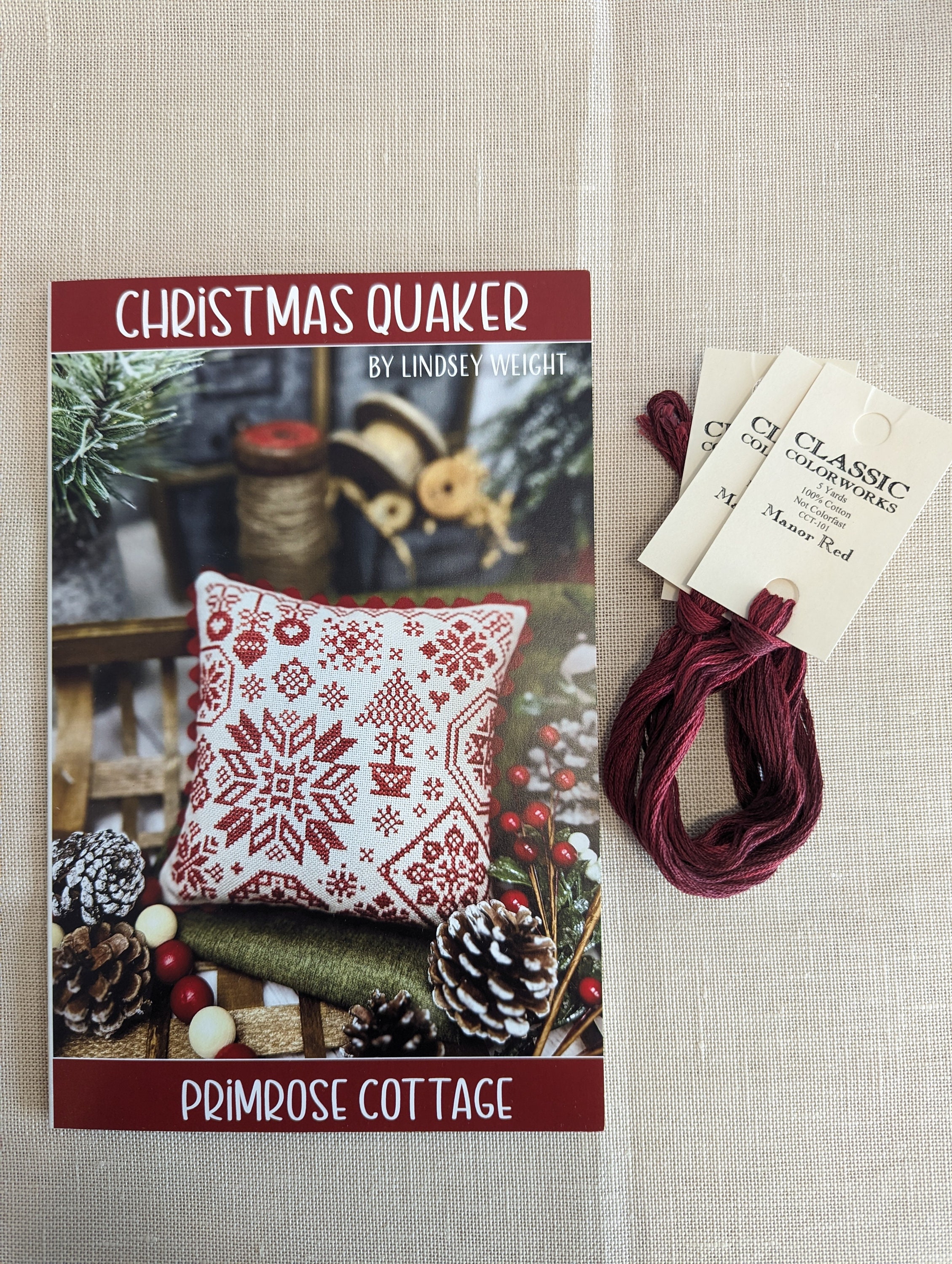 Christmas Quaker paper Pattern Primrose Cottage Stitches Lindsey Weight ...