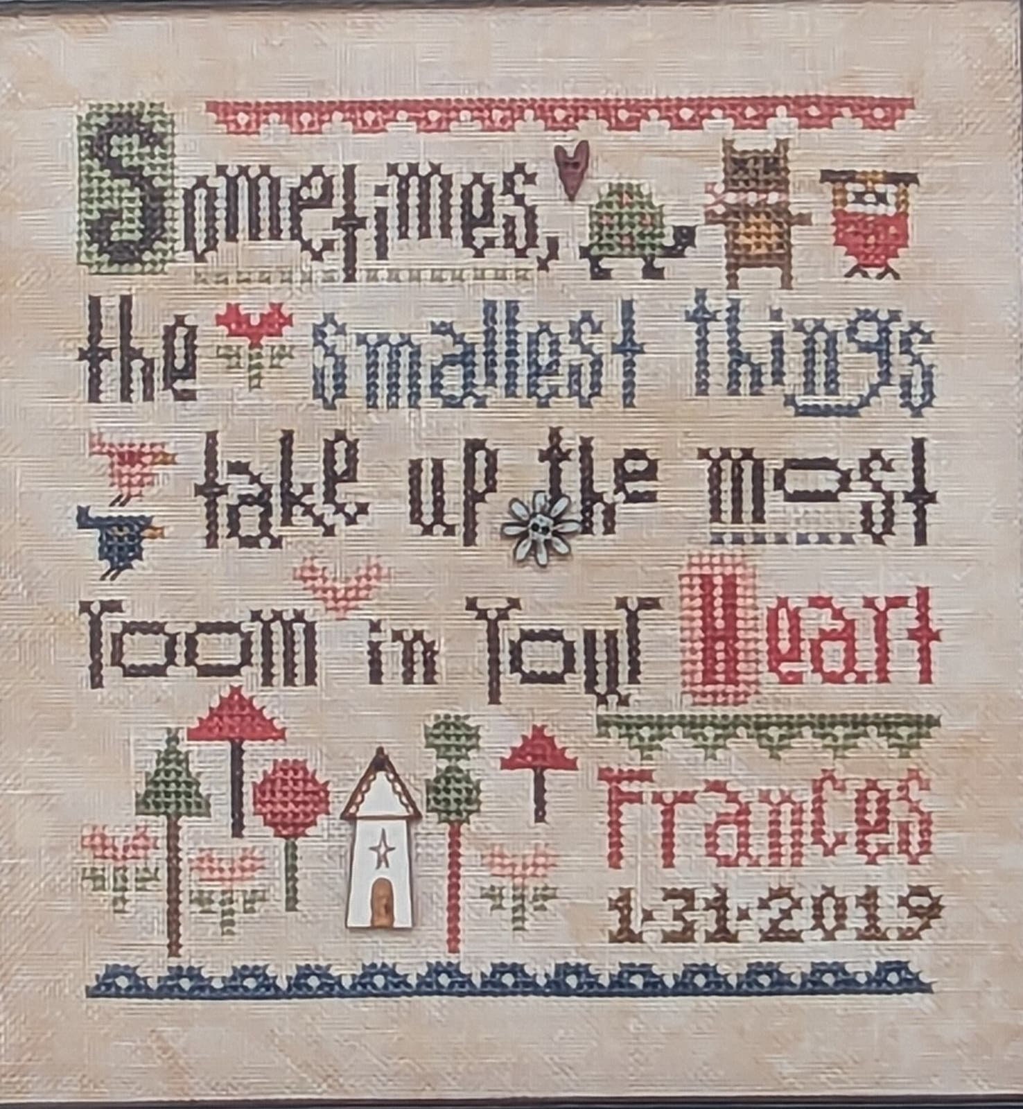 Smallest Things Sampler - A Heart in Hand Cross Stitch Pattern by ...