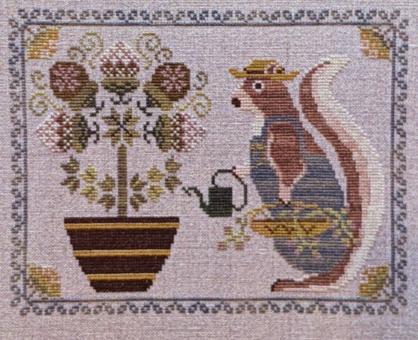 Spring Squirrel Cross Stitch Pattern by the Blue Flower - Jeannine ...