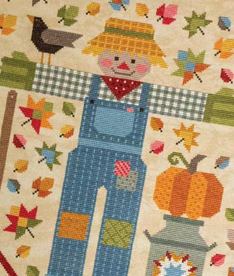 Lori Holt - the Quilted Scarecrow Cross Stitch Pattern Leaflet - ISE ...
