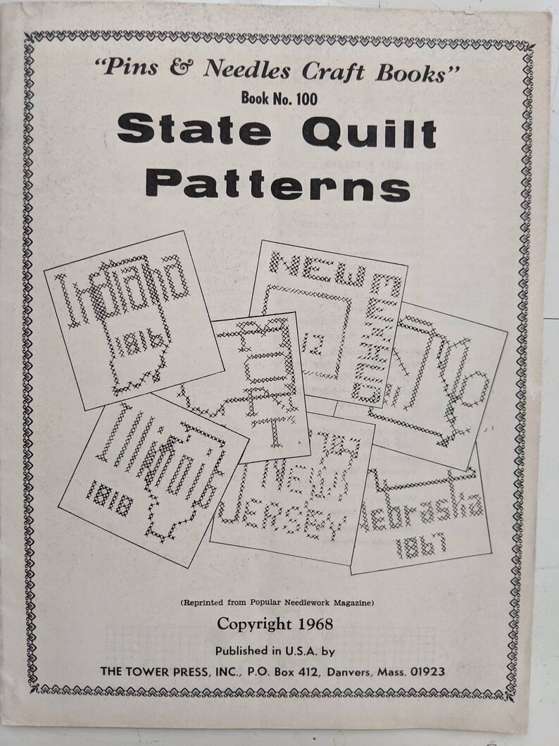 Cross Stitch State Quilt Pattern Booklet - Etsy