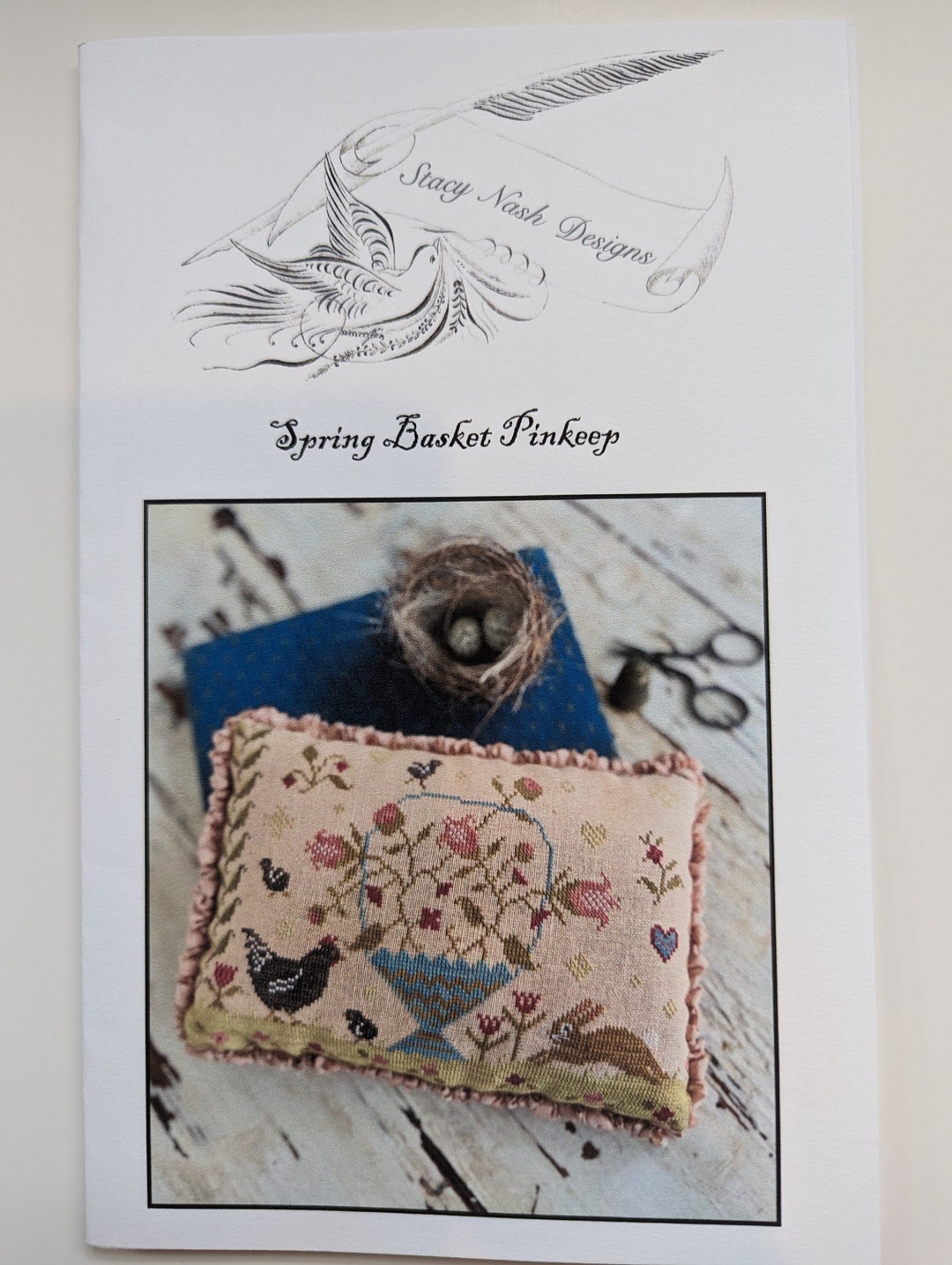 Spring Basket Pinkeep Pattern - Stacy Nash Designs - Chickens - Flowers ...