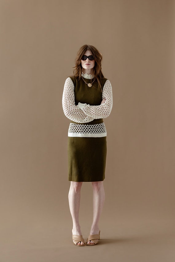 Army Green Knit Skirt Set - Gem