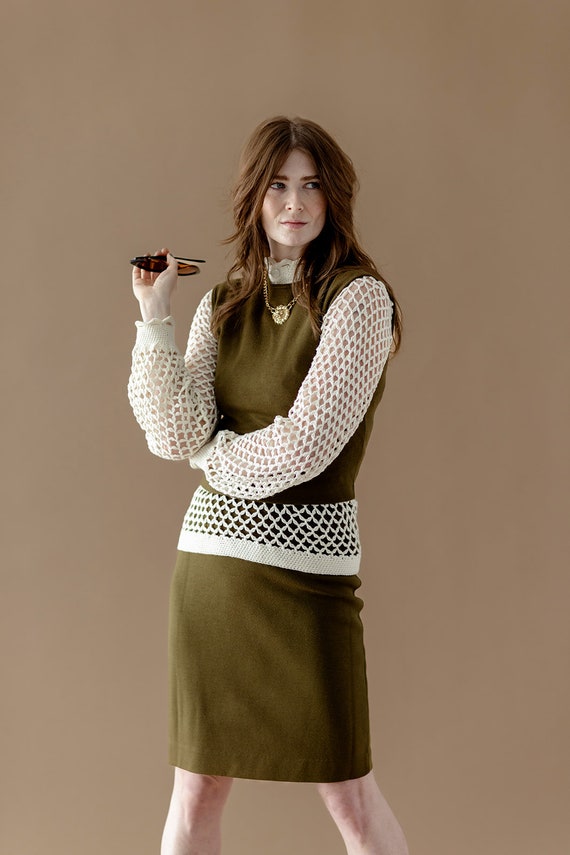 Army Green Knit Skirt Set - Gem