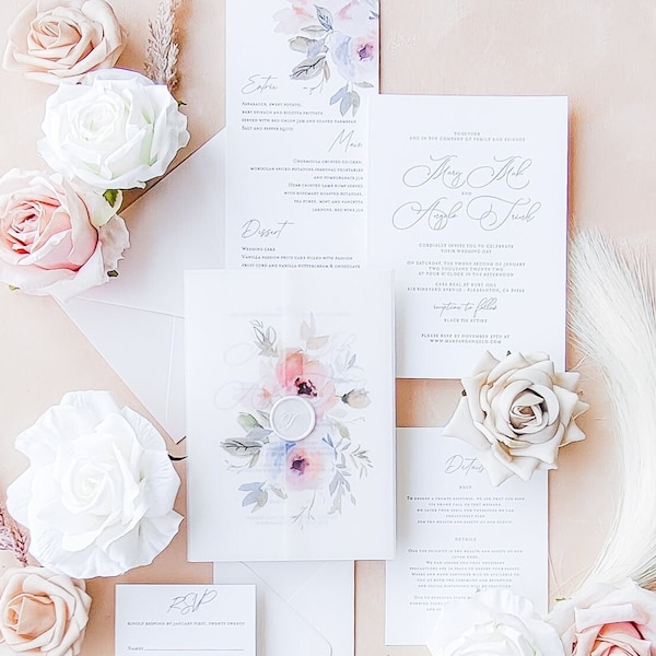 Simple Boho Wedding Invitation - Etsy