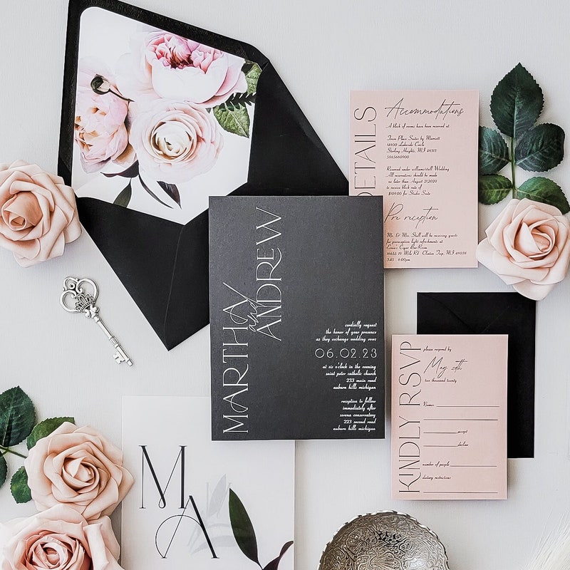 Dark Wedding Invitations - Etsy