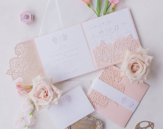 Victoria Luxury Folding Wedding Invitations & Save the Date. Rich and ...
