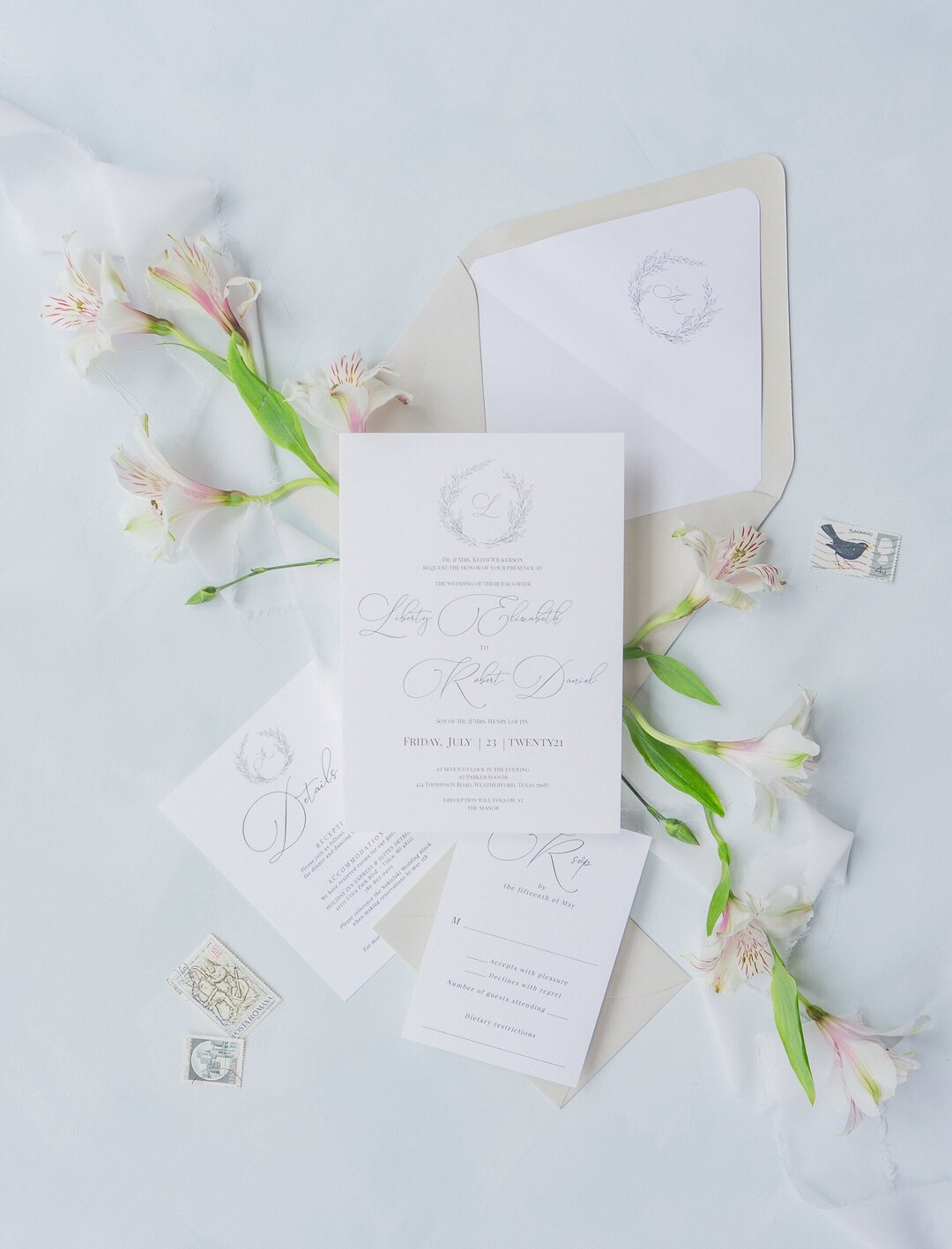 Elegant Wedding Invitation, Simple Wedding Invitation, Minimalist ...