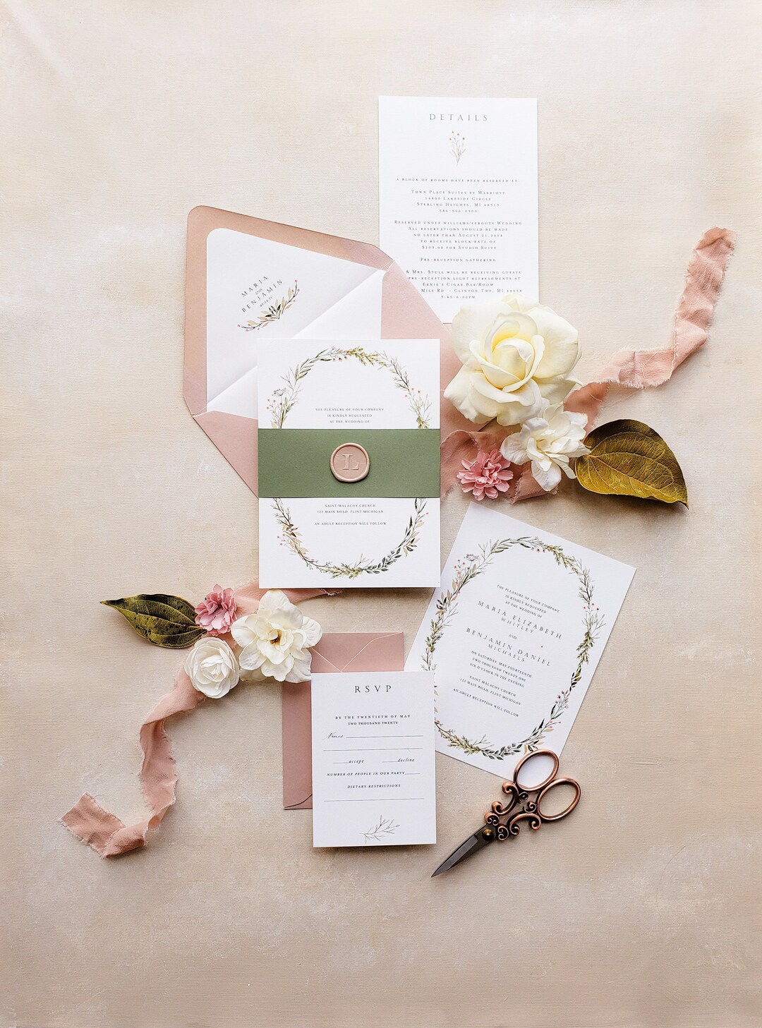 Simple Wedding Invitation, Boho Wedding Invitations, Rustic Wedding ...