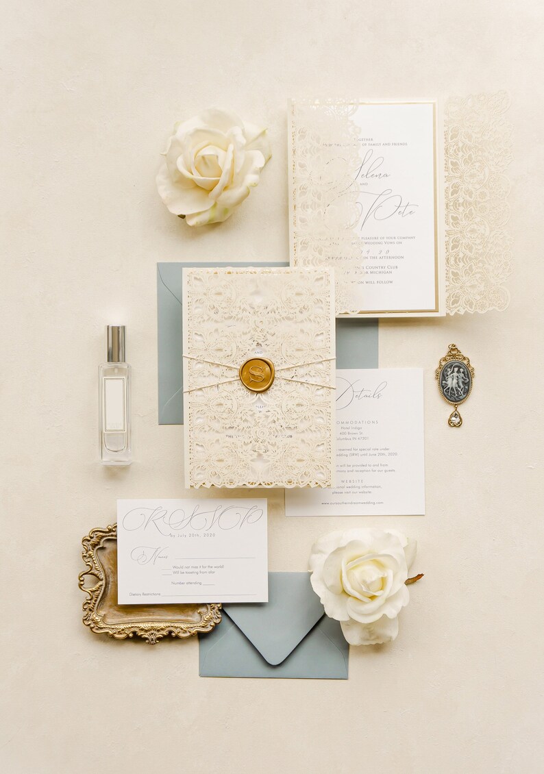 Classic Wedding Invitations Elegant Wedding Invitations With - Etsy