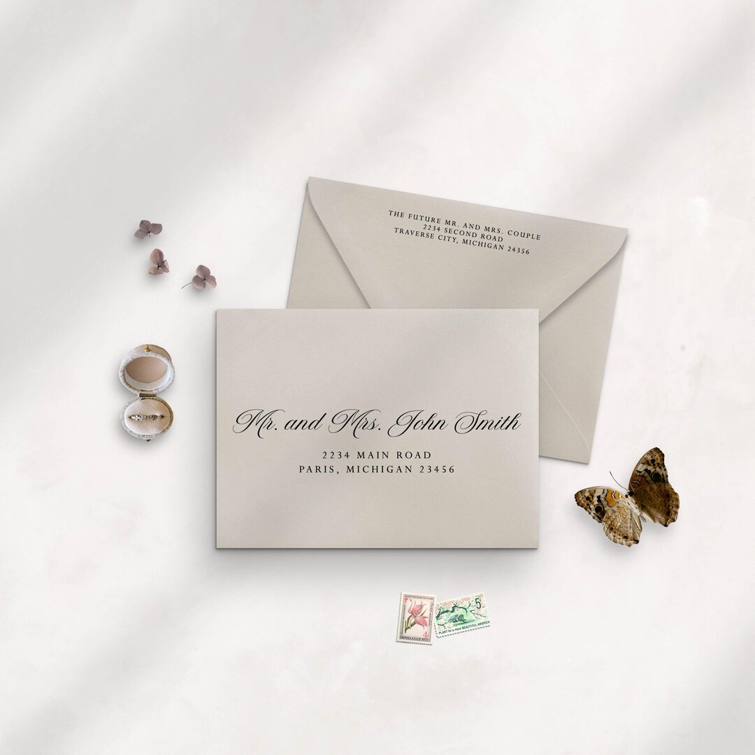 Custom Envelope Addressing With Printing | Elegant Options for Wedding ...