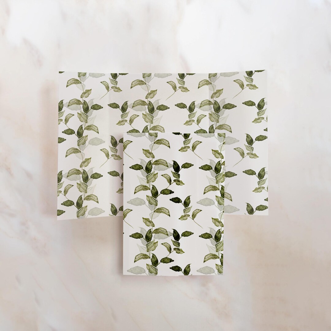 Watercolor Greenery Vellum Gate – Wedding Invitation Wrap - Pack of 10 ...