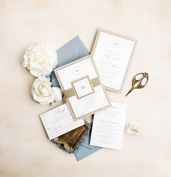 Elegant Wedding Invitation Gold Wedding Invitation for Royal | Etsy